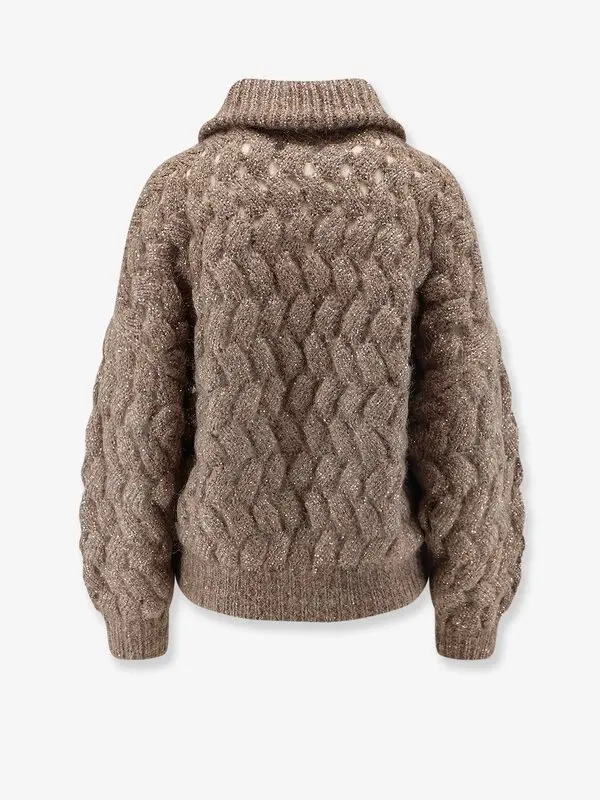 Brunello Cucinelli Perforated Cardigan With Microsequins