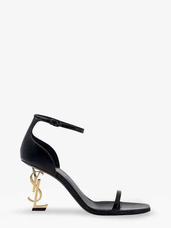 Saint Laurent Opyum 85 Patent Leather Sandals - Black