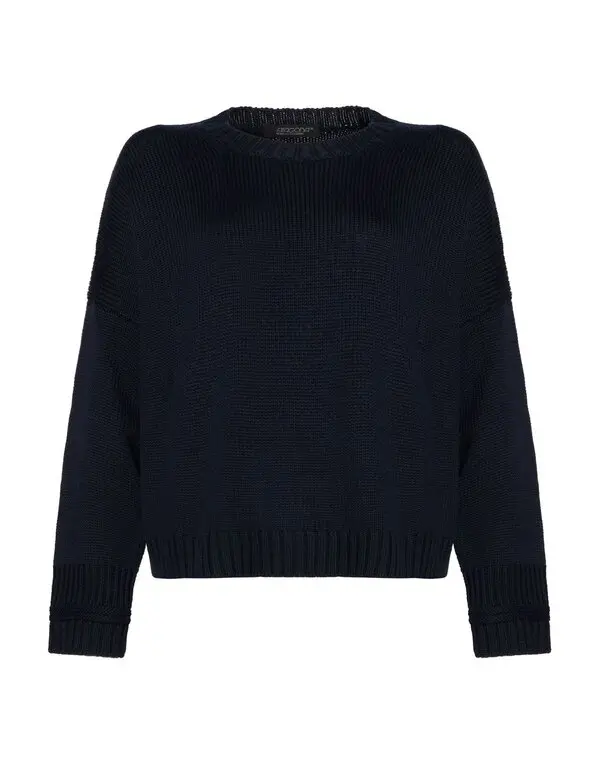 ARAGONA Merino Wool Oversized Crewneck Sweater