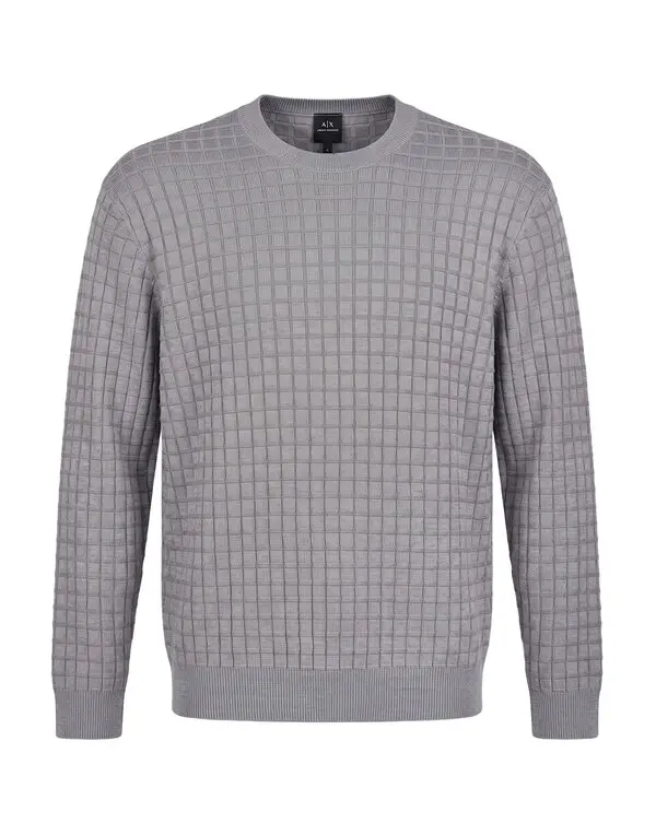 Armani Exchange Sweater In Acrylic, Cotton, And Virgin Wool - Grey