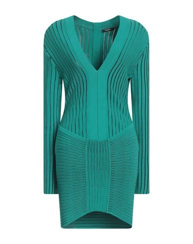 Balmain Mini Dress Emerald Size Viscose, Polyester