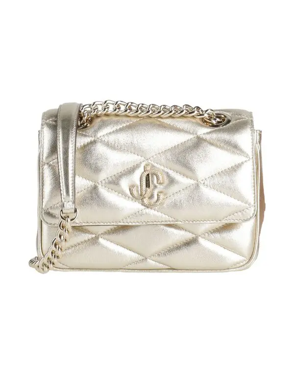 JIMMY CHOO Quilted Leather Crossbody Bag With Crystals - Grey