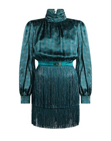 Elisabetta Franchi Mini Dress Plum Size Silk, Acetate, Viscose, Polyester - Green