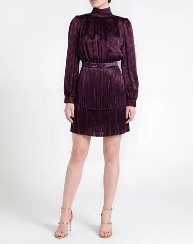 Elisabetta Franchi Multicolor Silk Blend Dress With Tassels - Plum