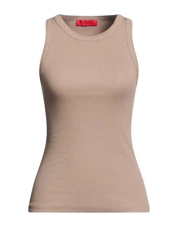 Max & Co. Ribbed Jersey Tank Top - Beige