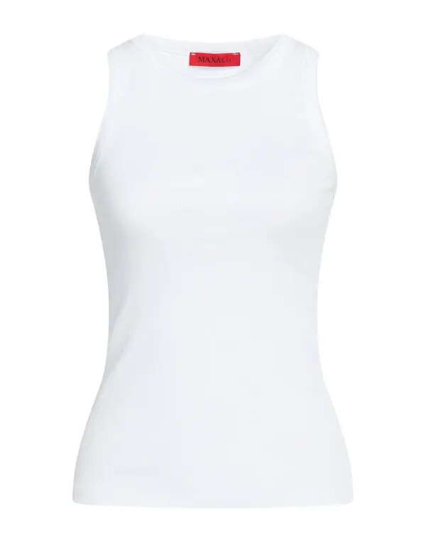 Max & Co. Tank Top Size Cotton, Elastane - White