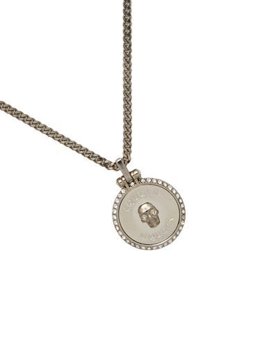 Alexander McQueen Metal Pendant Necklace With Logo Detail
