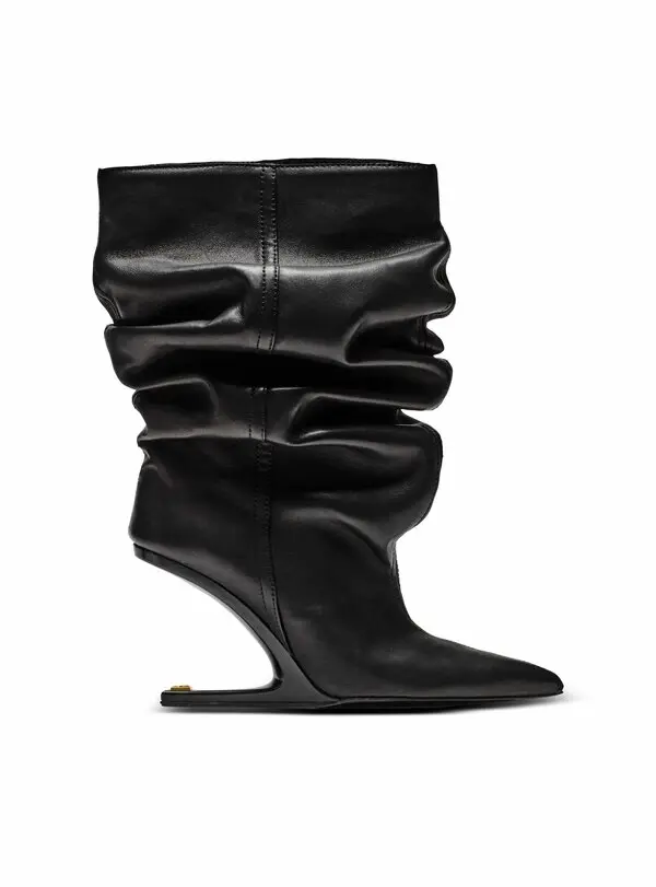 Balmain No Wedge Smooth Leather Ankle Boots