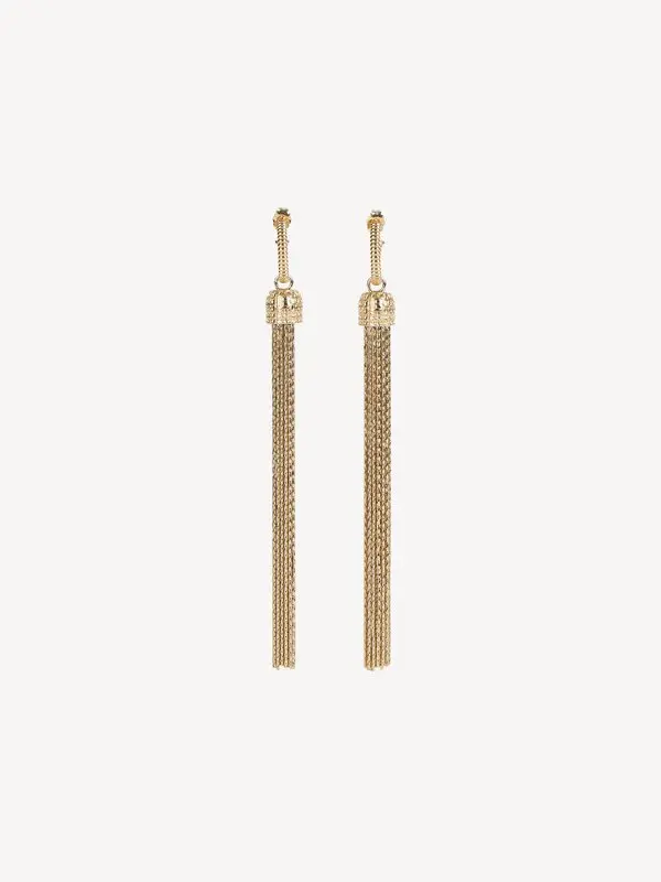 Balmain Brass Tassel Drop Earrings