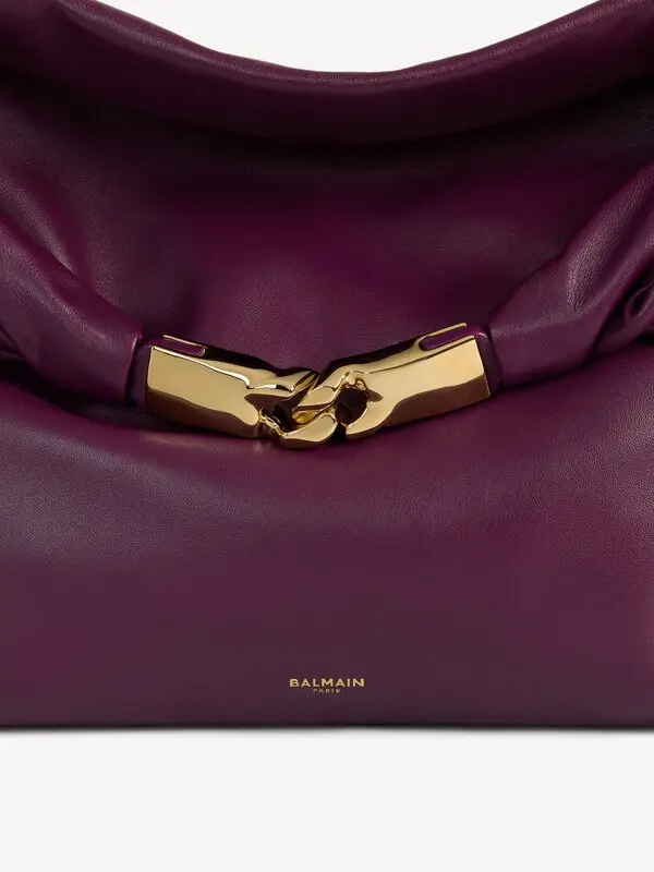 Balmain Dinner At 8 Medium Bag In Smooth Leather - Purple