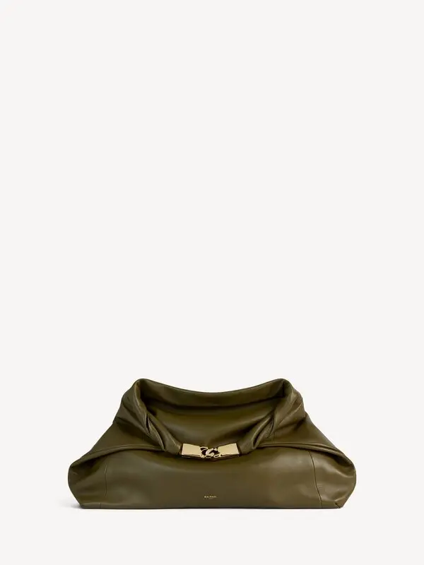 Balmain Dinner At 8 Medium Bag In Smooth Leather - Green
