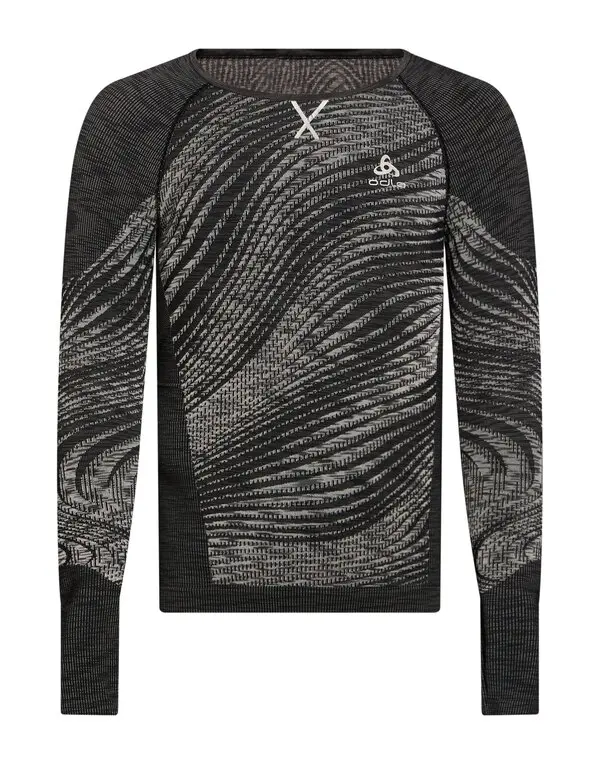 ODLO T-shirt Charcoal Size Recycled Polyester, Recycled Polyamide, Polyamide, Recycled Elastane, Elastane