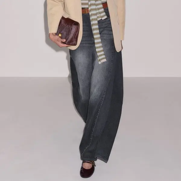 ME+EM Striped Slim Fit Knit Top With Tie Detail