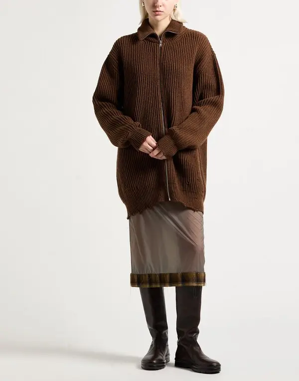 MAISON MARGIELA Wool Blend Zip-up Cardigan