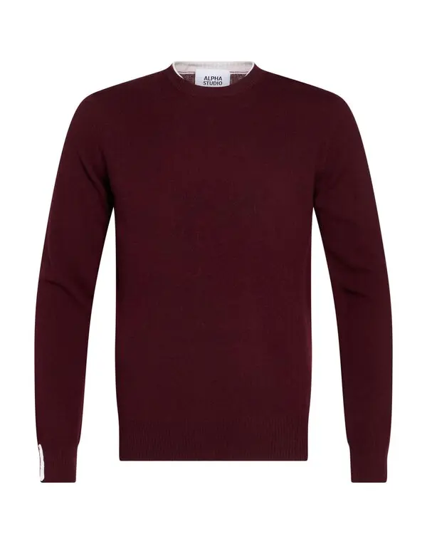 Alpha Studio Sweater Burgundy Size Geelong Wool