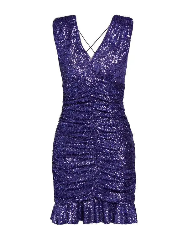 NENETTE Sequined Tulle Mini Dress With Plunge Neckline