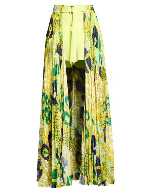 BABYLON Divided Skirt With Floral Print And Belt