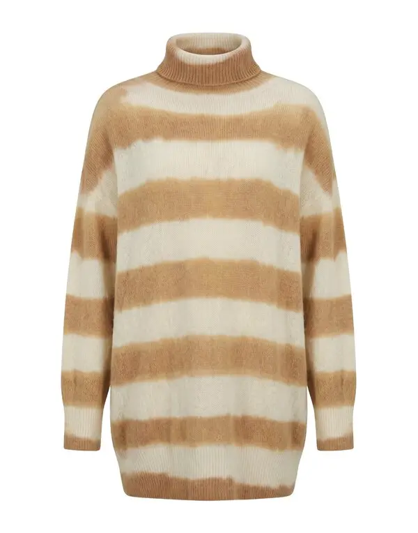 TWINSET Alpaca Wool Blend Turtleneck Mini Dress