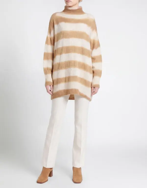 TWINSET Alpaca Wool Blend Turtleneck Mini Dress