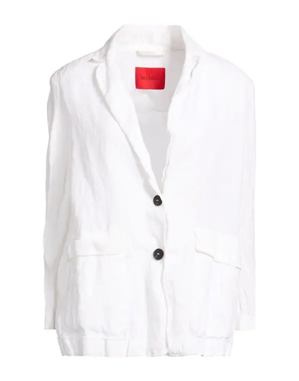 Max & Co. Blazer Sand Size Linen - White