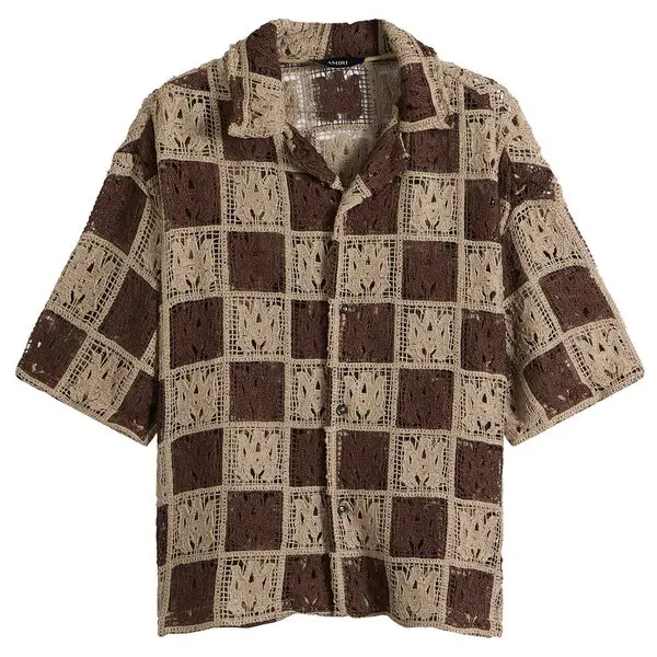 Amiri Ma Check Lace Camp Shirt