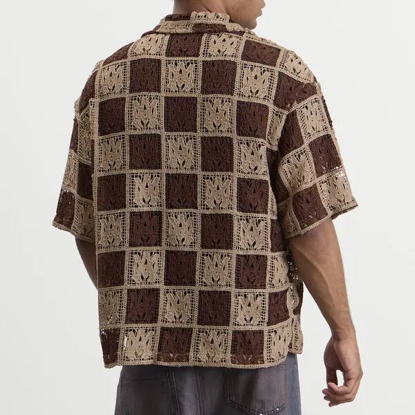 Amiri Ma Check Lace Camp Shirt