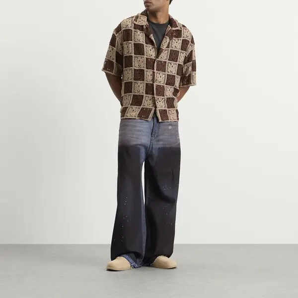 Amiri Ma Check Lace Camp Shirt