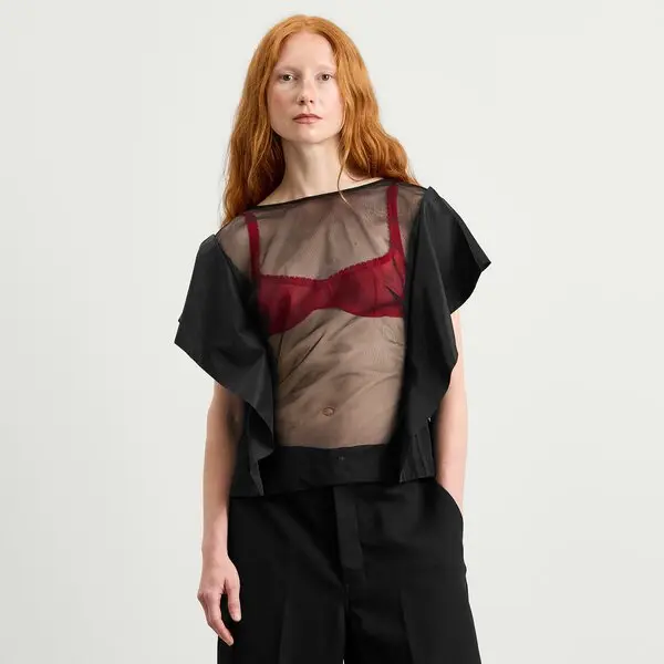 Simone Rocha Sheer Panel Boxy Top