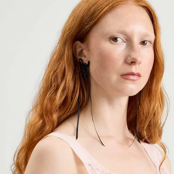 Simone Rocha Mini Daisy Drop Bow Earrings