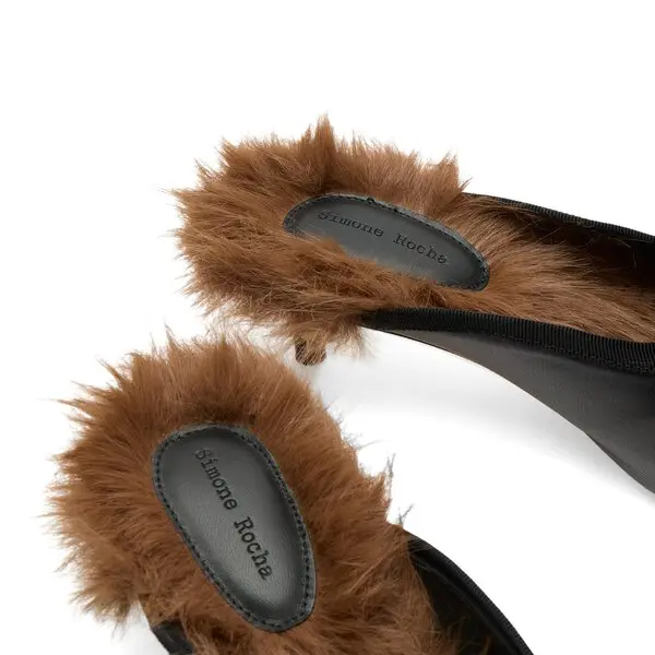 Simone Rocha Faux Fur Lined Pointe Mules