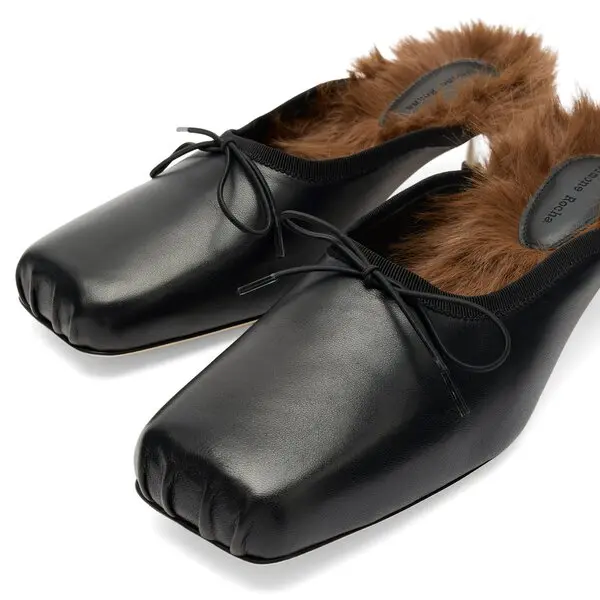 Simone Rocha Faux Fur Lined Pointe Mules