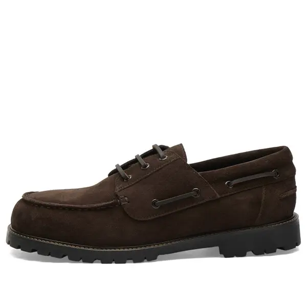Studio Nicholson Guston Lace Up Boat Shoe - Caffe
