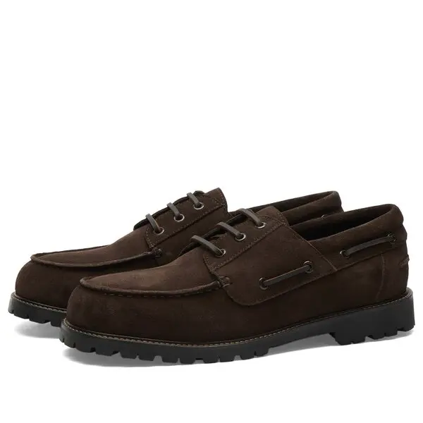 Studio Nicholson Guston Lace Up Boat Shoe - Caffe