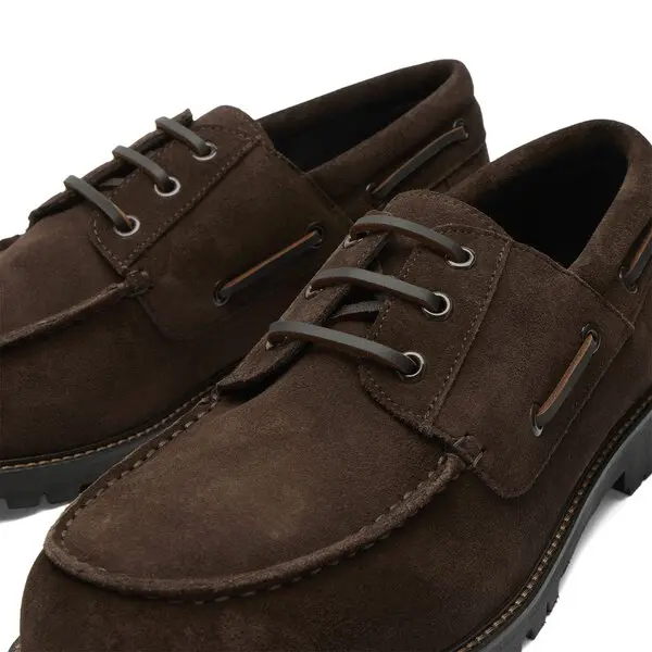 Studio Nicholson Guston Lace Up Boat Shoe - Caffe