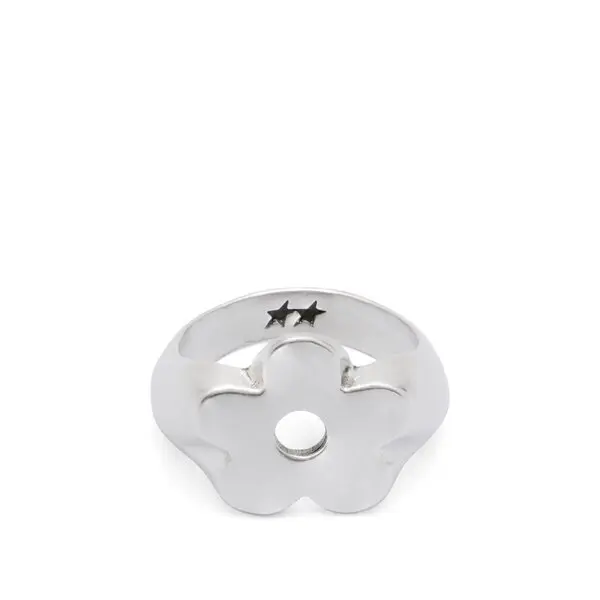 TWOJEYS Flower Ring With Oxidised Finish
