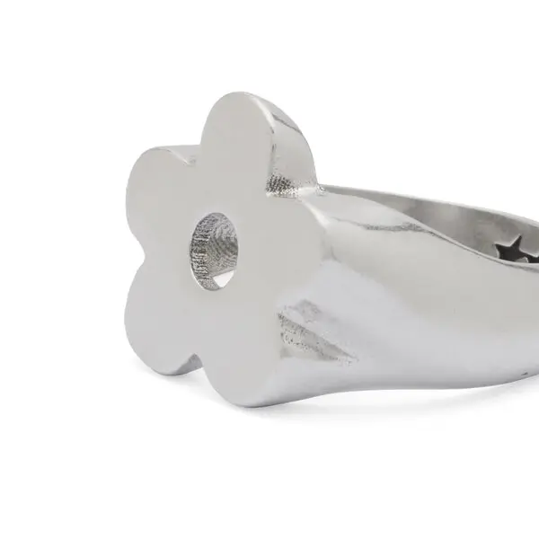 TWOJEYS Flower Ring With Oxidised Finish