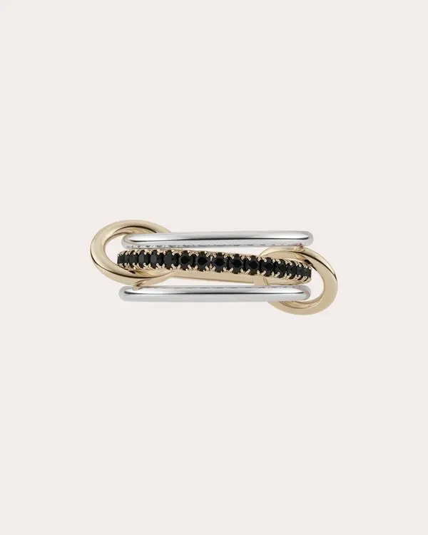 SPINELLI KILCOLLIN Black Diamond Two-tone Tigris Ring - Silver
