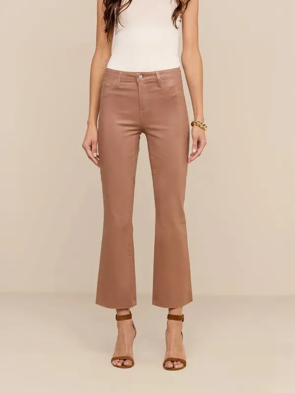 L'Agence Petite Kendra Coated Flare Jeans - Noir Coated