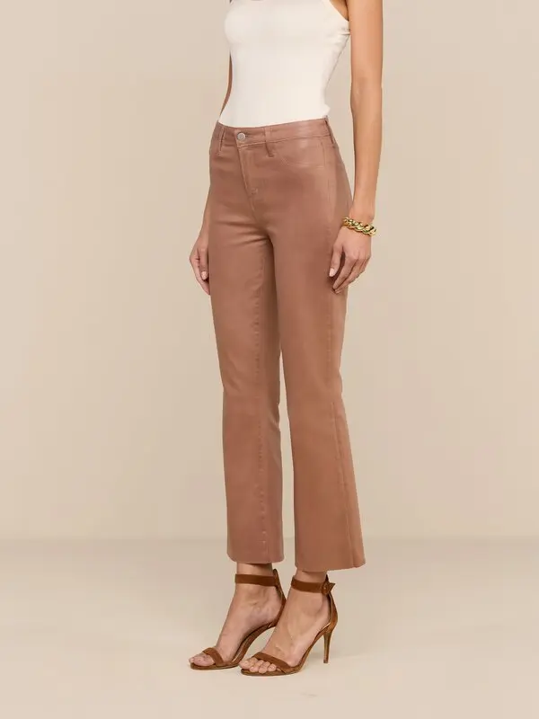 L'Agence Petite Kendra Coated Flare Jeans - Noir Coated