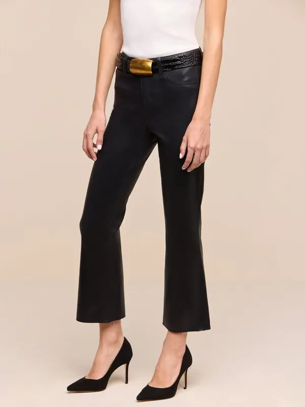 L'Agence Petite Kendra Coated Flare Jeans - Noir Coated