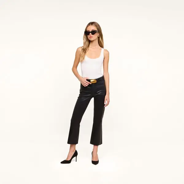 L'Agence Petite Kendra Coated Flare Jeans - Noir Coated