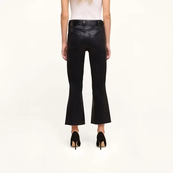 L'Agence Petite Kendra Coated Flare Jeans - Noir Coated