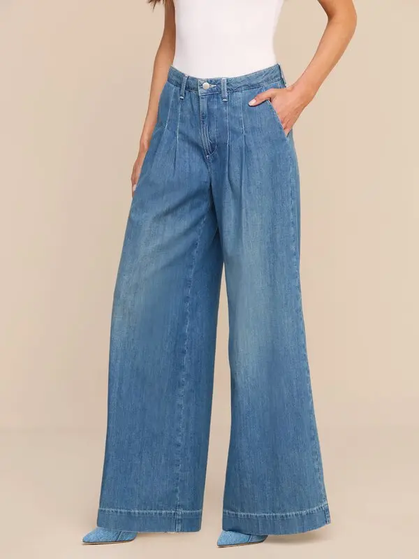 L'Agence Jayani Pleated Wide-leg Jean
