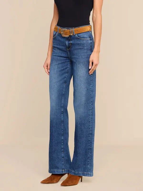 L'Agence Clayton Wide-leg Jean In Wash