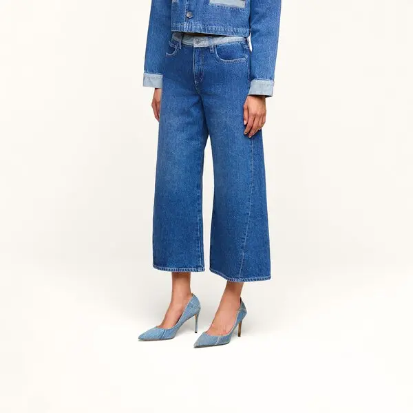 L'Agence Bronte Cropped Wide-leg Jean