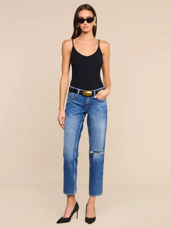 L'Agence Nevia Slouchy Straight-leg Jeans - Atlantis Destruct