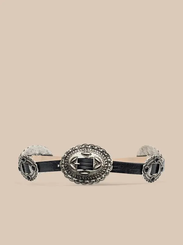 L'Agence Rocha Embossed Leather Belt