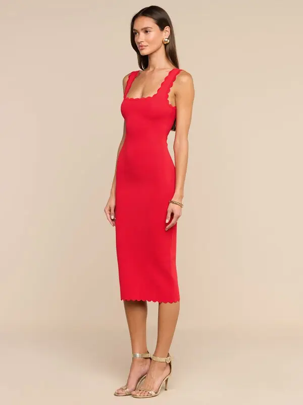 L'Agence Romona Knit Mini Dress - Lipstick Red