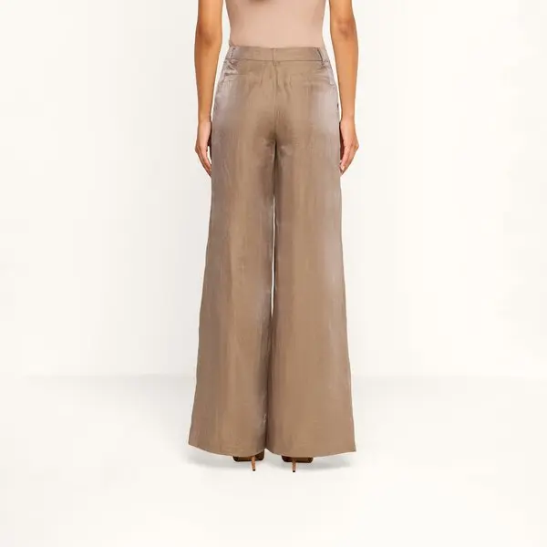 L'Agence Allanah Linen-blend Trouser - Latte/gold