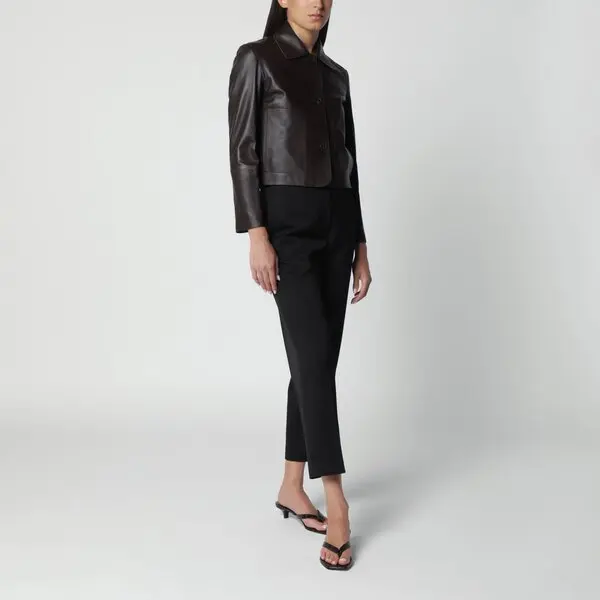 ARMA Cropped Leather Jacket - Brown